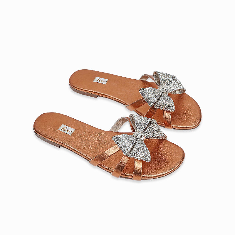 Natalia – Elegant Crystal Flats Design – Tia Shoes